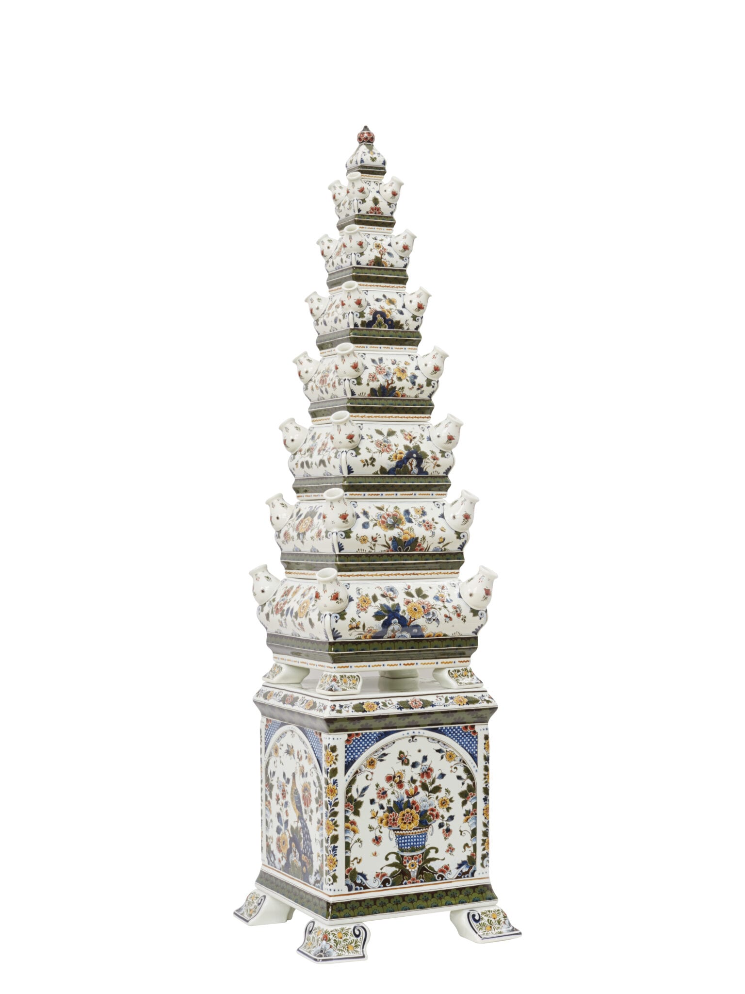 Tulip vase pyramid | Polychrome | Royal Delft