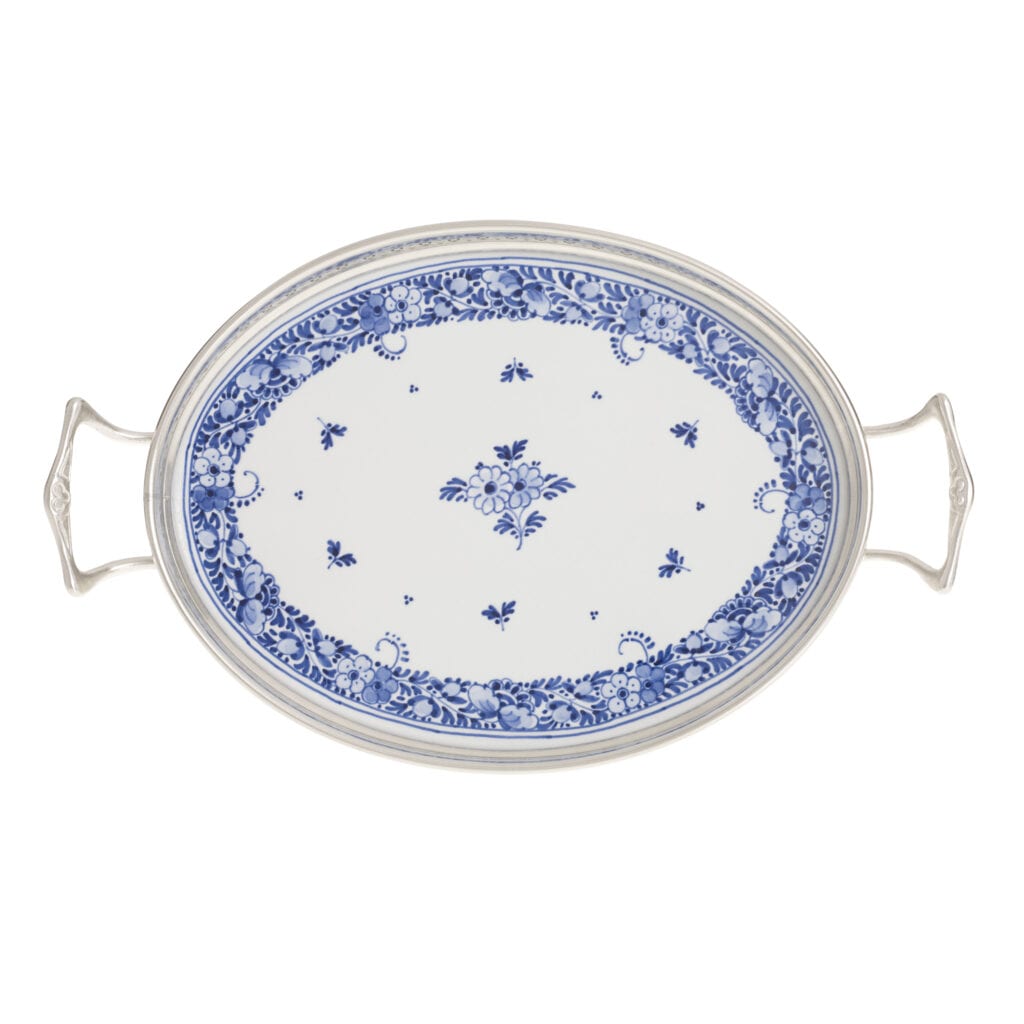 Tray oval with tin border - Royal Delft