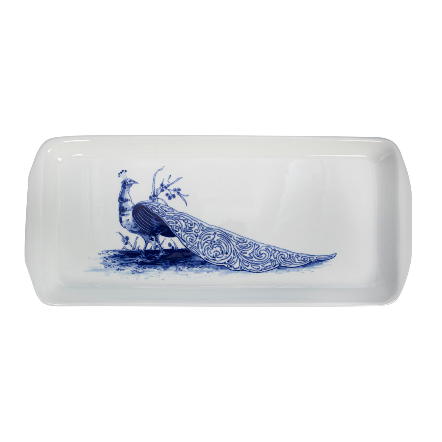 Cake dish Peacock | Paleis het Loo collection | Delft Blue | Royal Delft