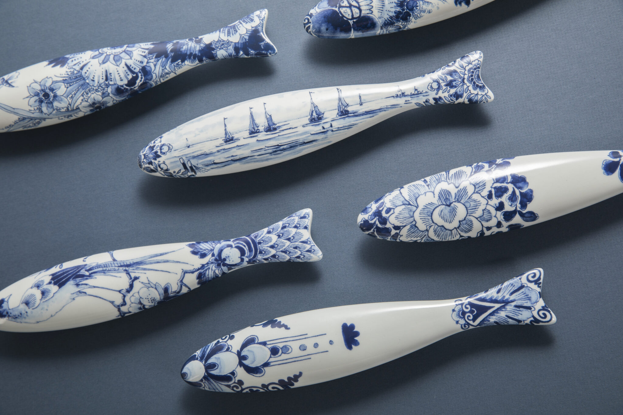 Blue Herring set - 6 herrings | Delft Blue | Royal Delft